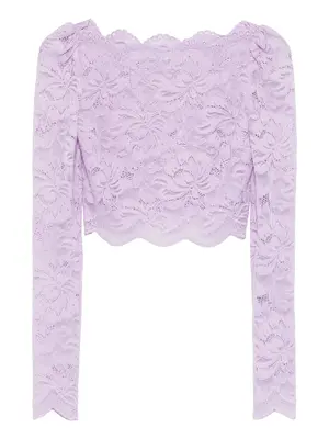 Rabanne Lace Crop Top - Purple