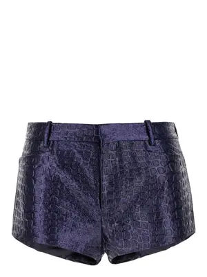 TOM FORD TOM FORD Croc-Effect Thigh-Length Shorts