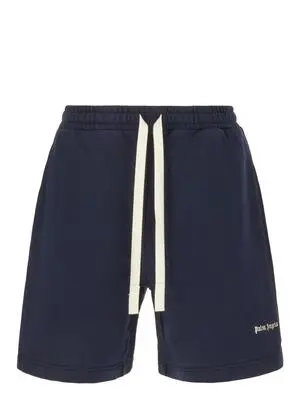 Palm Angels Logo-embroidered Bermuda Shorts - Blue