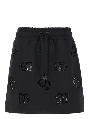 DOLCE & GABBANA Dolce & Gabbana Logo-Patch Jersey Mini Skirt