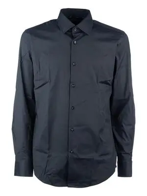 Hugo Slim-cut Twill Shirt - Black