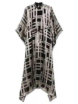 TALLER MARMO Checked Maxi Dress - Black