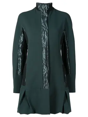 GLORIA COELHO Contrasting Panel Mini Dress - Green