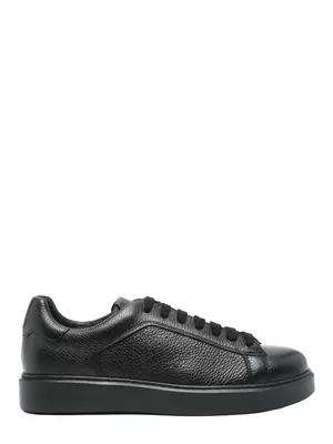 DOUCAL'S Grained Leather Sneakers - Black