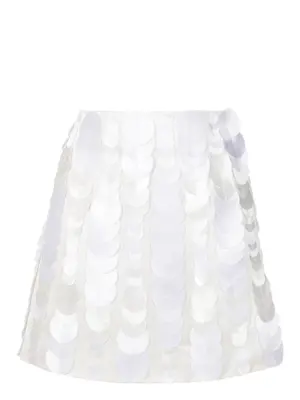 GLORIA COELHO Circle-appliqué Miniskirt - White