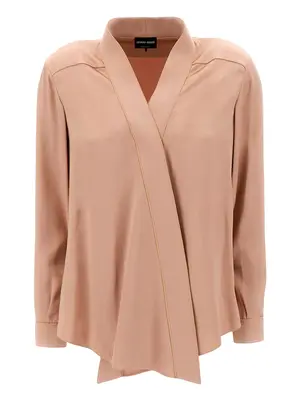 Giorgio Armani Silk Wrap Blouse - Pink