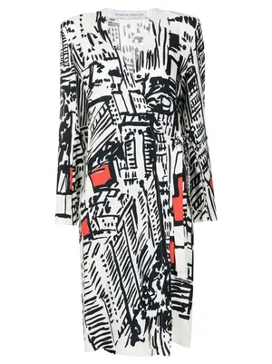 GLORIA COELHO Abstract-print Wrap Dress - Multicolour