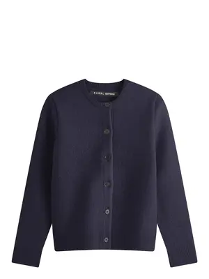 KASSL EDITIONS Slim Boiled Wool Cardigan - Navy
