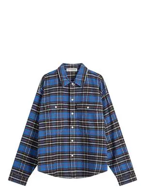 COLE BUXTON Aw24 Flannel Check Shirt - Blue