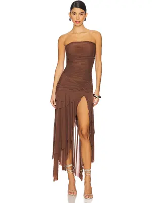 GUIZIO X Lyla Twist Dress - Brown