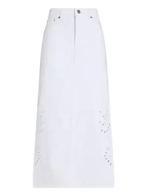 Derek Lam 10 Crosby Violet Denim Midi Skirt - White