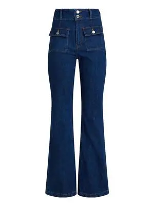Derek Lam 10 Crosby Barlow High-rise Flared Jeans - Dark Denim