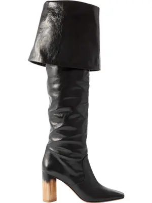 Chloé Georgia Ruched Knee Boots - Black