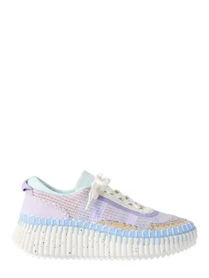Chloé Chloé Nama Embroidered Sneakers Purple