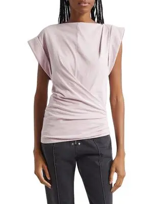 Isabel Marant Maisan Draped Cotton T-shirt - Pale Pink