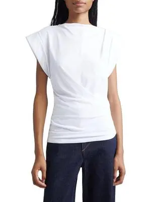 Isabel Marant Maisan Draped Cotton T-shirt - White