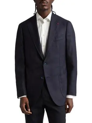 Isaia Domenico Cashmere & Silk Sport Coat - Navy