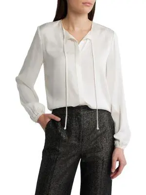 Kobi Halperin Eliza Silk Blend Button-up Top - Ivory