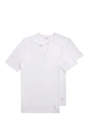 Ralph Lauren Perfect Flex V-neck Undershirt 2-pack - White