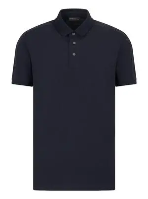 Emporio Armani Logo-tape Polo Shirt - Blue