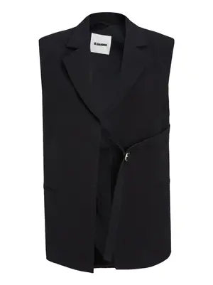 JIL SANDER Belted Vest - Black