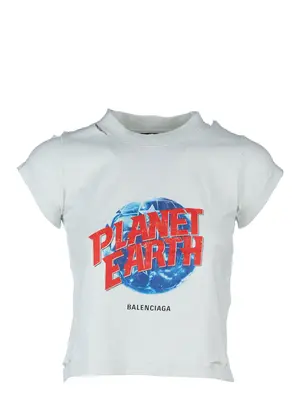 Balenciaga Planet Earth T-shirt - Neutrals
