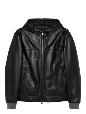 Corneliani Leather Jacket - Black