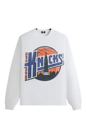 Kith X New York Knicks City Vintage Long Sleeve Tee Shirt - White