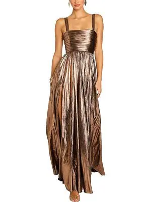 Retrofete Iris Metallic Dress - Metallic Bronze