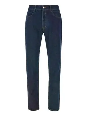 Givenchy Stretch Denim Straight Leg Jeans - Blue