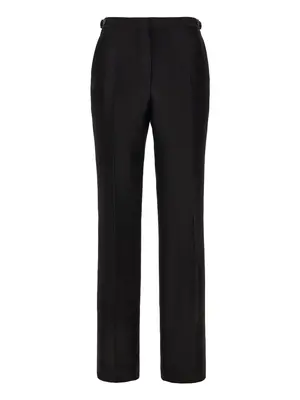 THE ROW Wool-silk Blend Trousers - Black