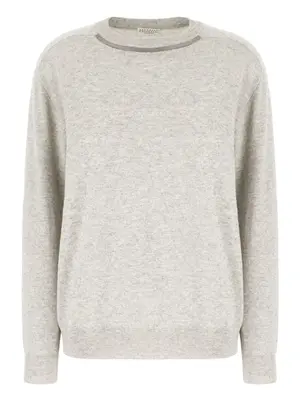 Brunello Cucinelli Bead-detailed Cashmere Jumper - Neutrals