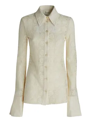 Sportmax Floral Lace Shirt - Neutrals