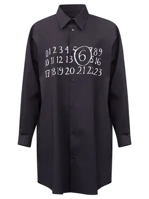 MAISON MARGIELA Numbers Motif Shirt Dress - Black