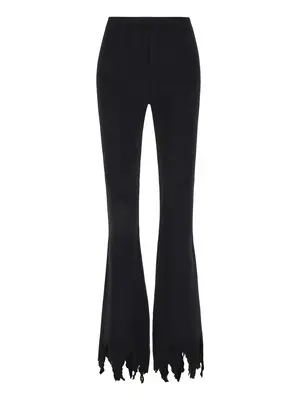 JW Anderson Shredded-hem Flared Trousers - Black