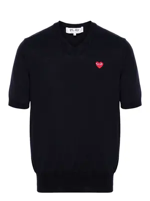 Play Comme Des Garcon Comme Des Garçons Play Heart-Patch Jumper Blue