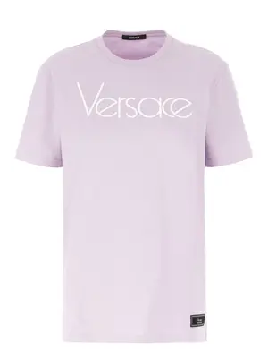Versace Logo-print Cotton T-shirt - Purple
