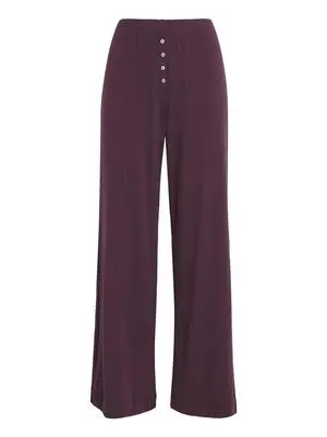 LESET Cotton Pointelle Lounge Trousers Purple