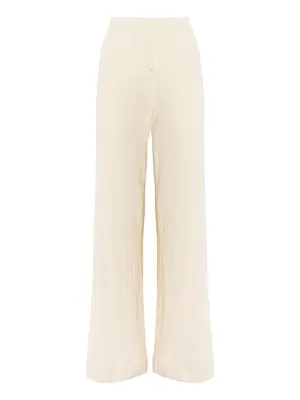 LESET Cotton Pointelle Lounge Trousers Yellow