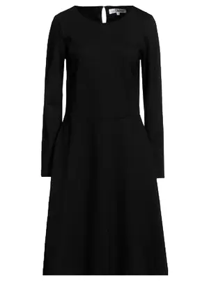 European Culture Midi Trapeze Dress - Black