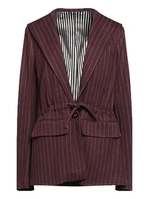 VI TO VI Striped Blazer With Laces - Purple