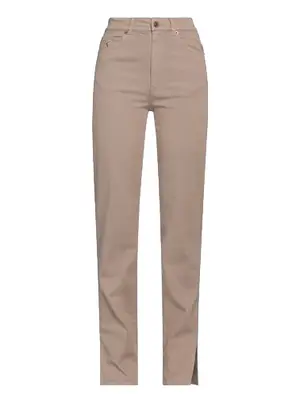 European Culture Woman Jeans Black Size 26 Cotton, Polyester, Elastane Beige