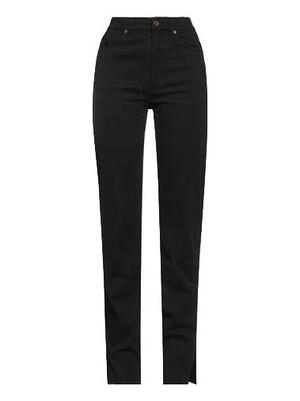 European Culture Woman Jeans Black Size 26 Cotton, Polyester, Elastane Black