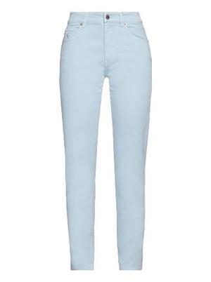 EUROPEAN CULTURE Woman Pants Sky Blue Size 27 Cotton, Polyester, Elastane