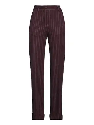 VI TO VI Striped Straight Leg Pants - Purple