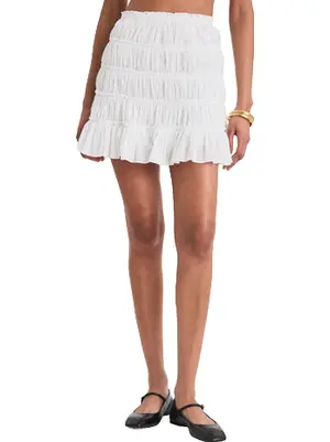 Merlette Merlette Cassis Tiered Ruffle Skirt White