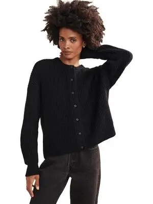 Jenni Kayne Hayes Crewneck Cardigan - Black
