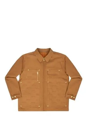 FTP Embossed Logo Work Jacket Brown