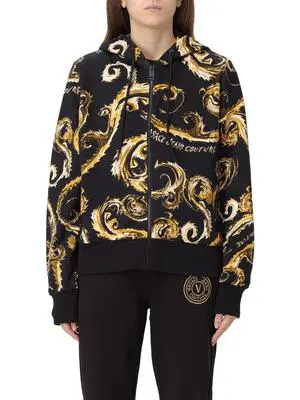 Versace Printed Full Zip Hoodie - Black