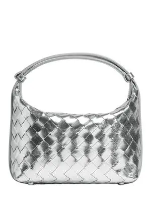 BOTTEGA  VENETA Bottega Veneta Wallace Intrecciato Shoulder Bag - Silver